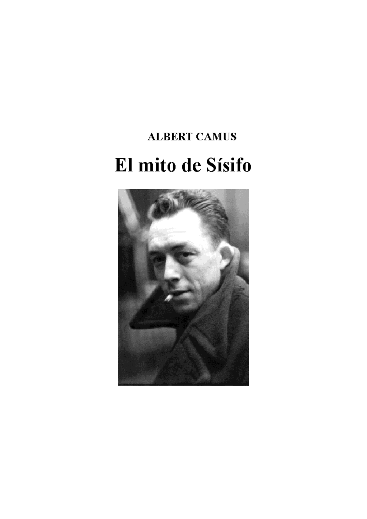 El mito de Sísifo: Reflexiones sobre el absurdo - FILOSOFIA - Studocu
