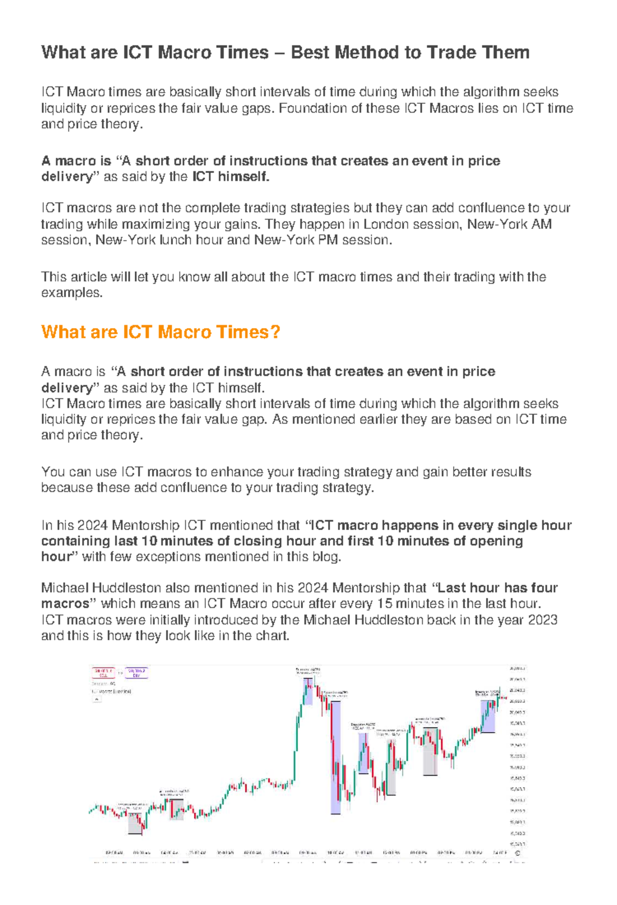 ICT Macro Times: Best Trading Methods & Strategies (ICT 2024) - Studocu