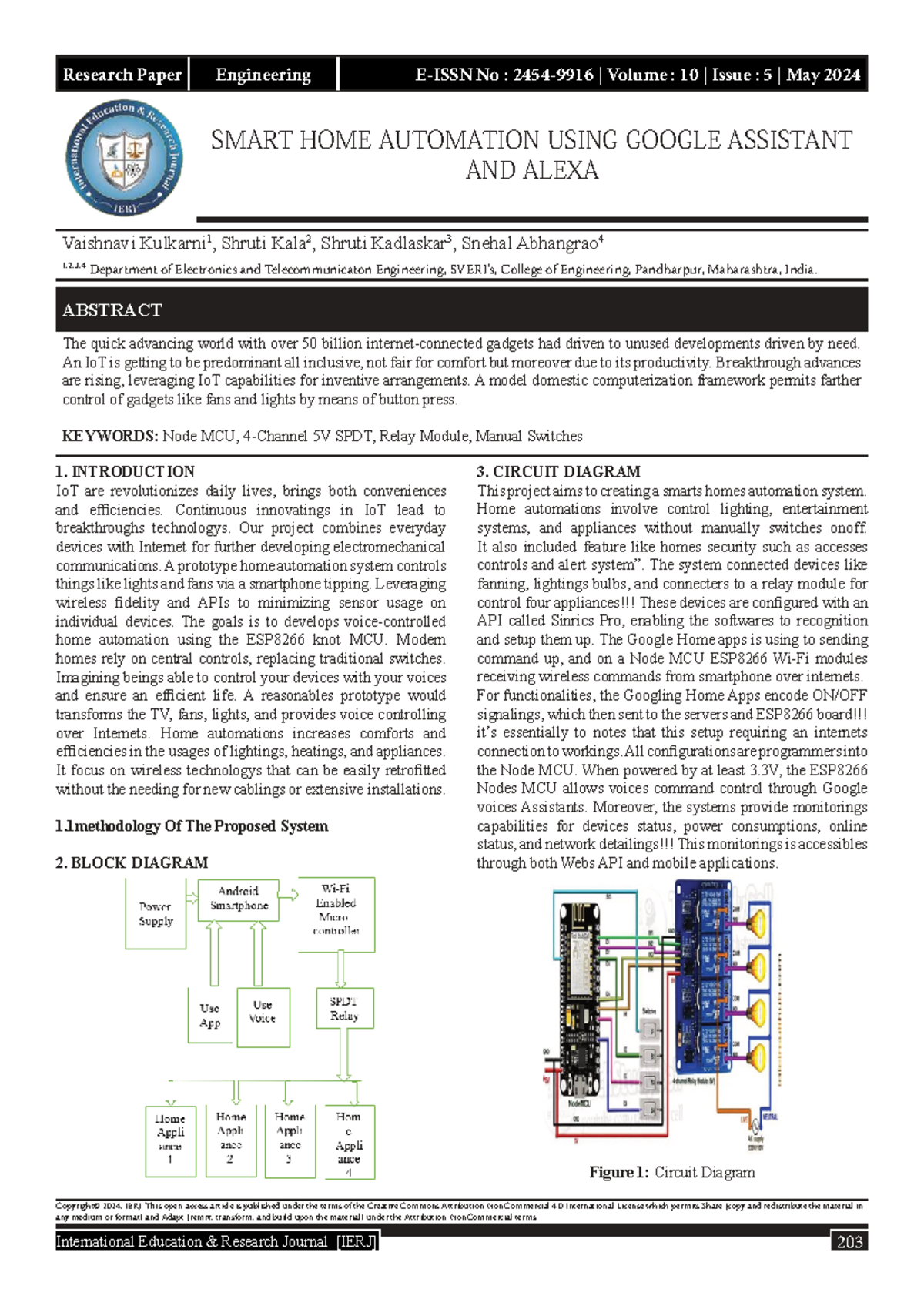 Research Paper: Smart Home Automation Using Google Assistant & Alexa ...