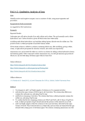 Required Practical 9 - chemistry write up - Required Practical 9: To ...