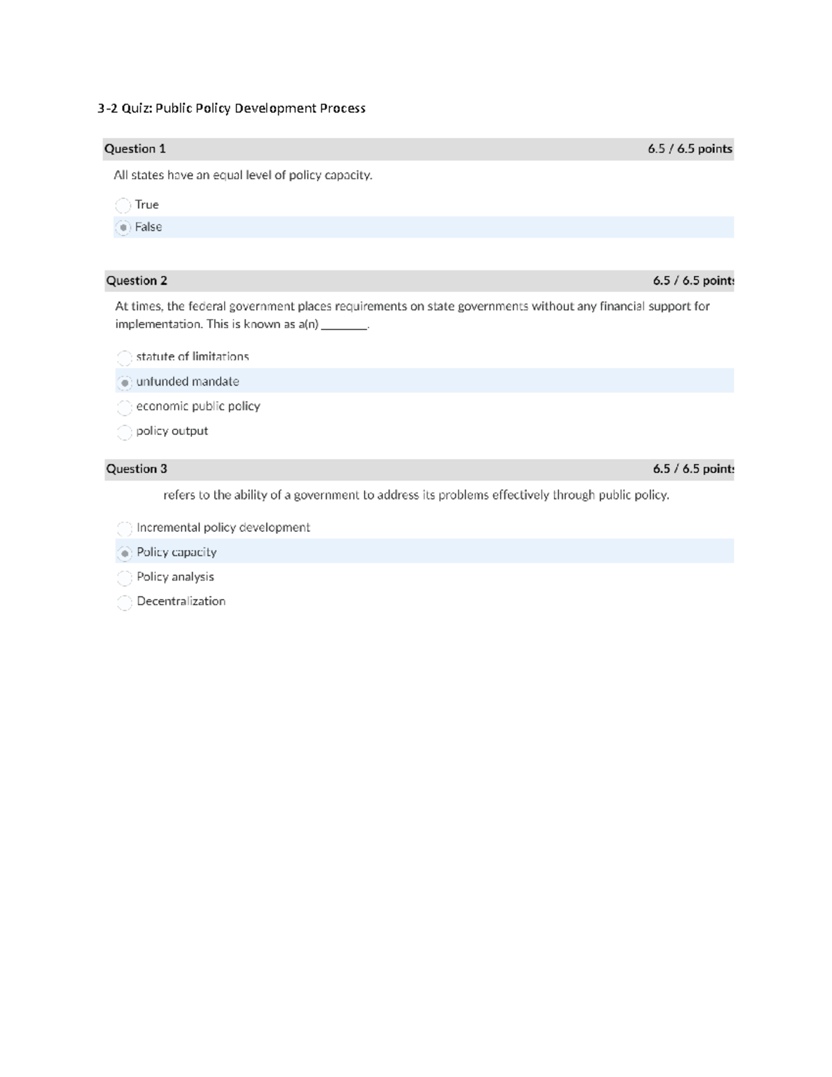 Pad 345 - Public Policy Development Process Quiz A - Key Concepts - Studocu