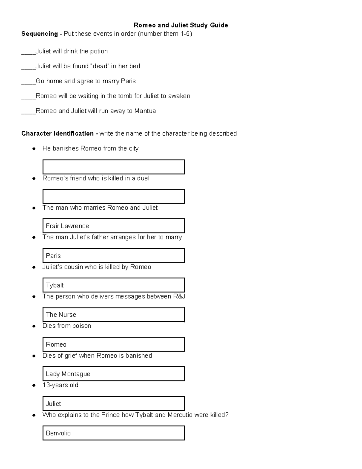Romeo and Juliet (ENG 101) Comprehensive Study Guide and Analysis - Studocu