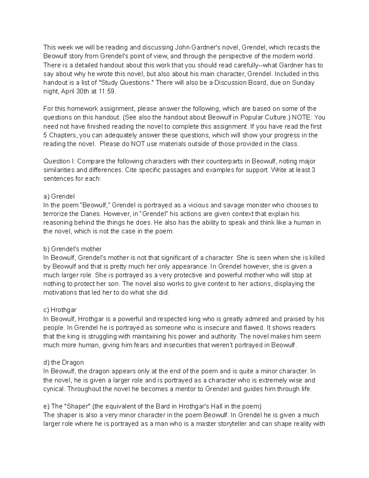 Grendel (Lit 101): Study Guide & Analysis of Key Characters and Themes ...