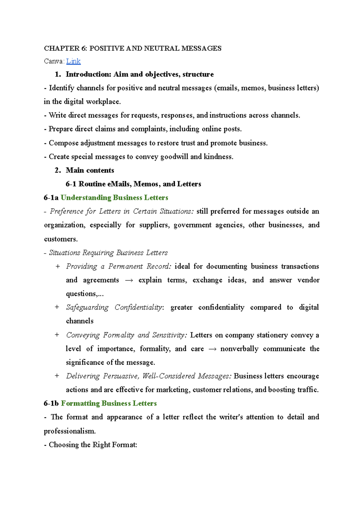 Group 5 Chapter 6 - BTVN Unit 6: Crafting Positive & Neutral Messages ...