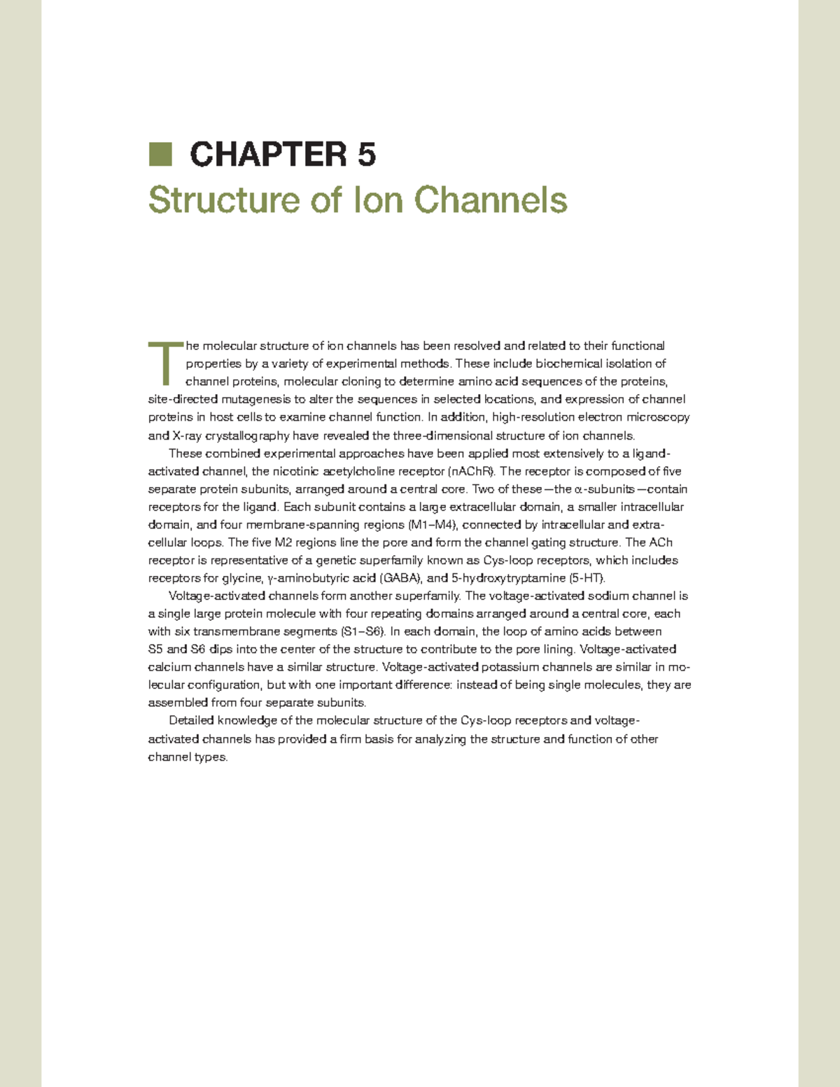 CHAPTER 5 Structure and Function of Voltage-Activated Ion Channels - Studocu