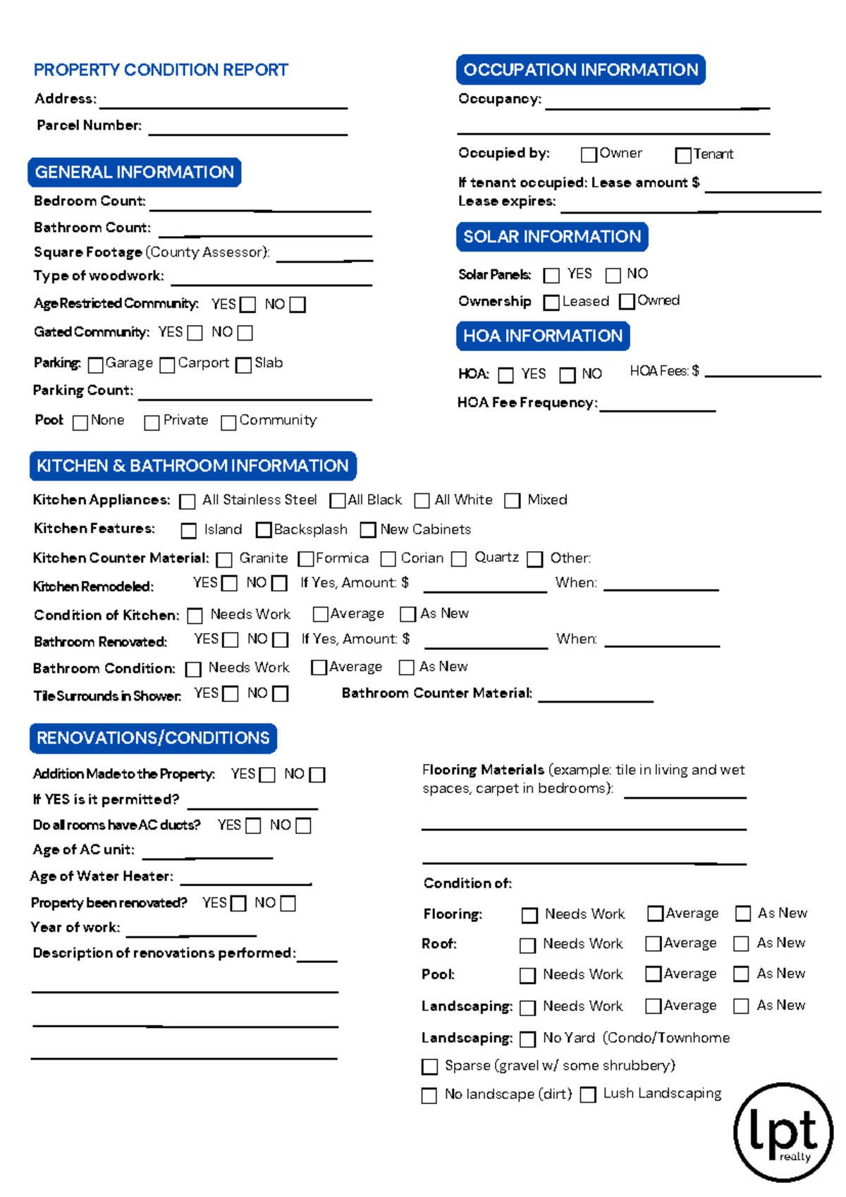 Property Condition Report Assessment - LPT - PROPERTY CONDITION REPORT ...