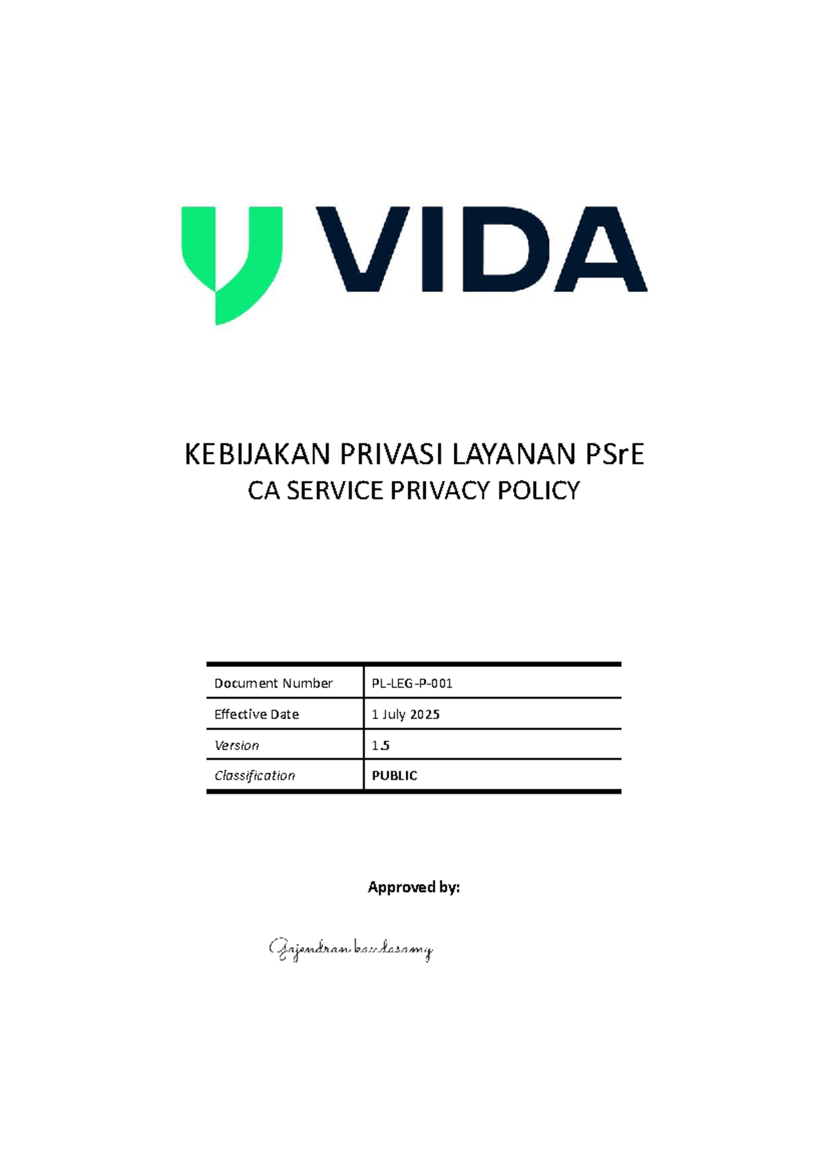 Kebijakan Privasi PSrE CA: Panduan untuk Sertifikat Digital - Studocu