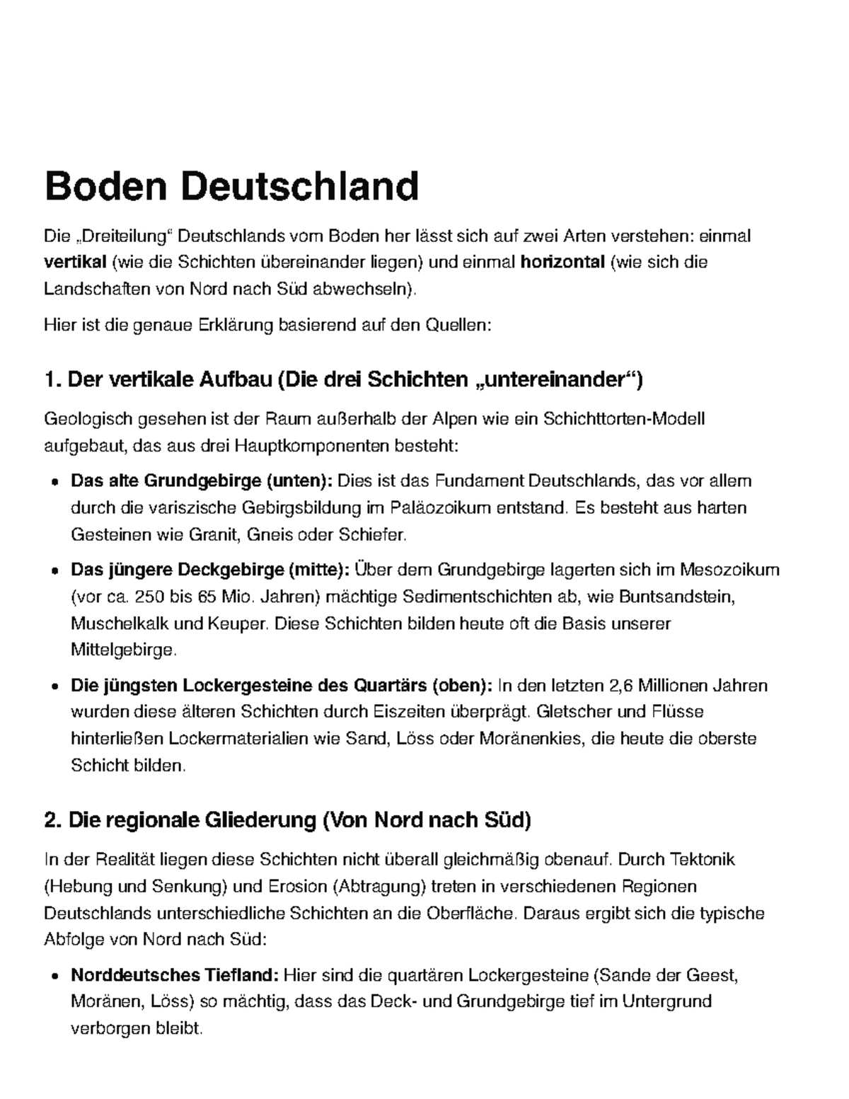 Bodenverteilung in Deutschland: Geologische Schichten und Regionen ...