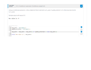 [Solved] Using a conditional expression write a statement that ...