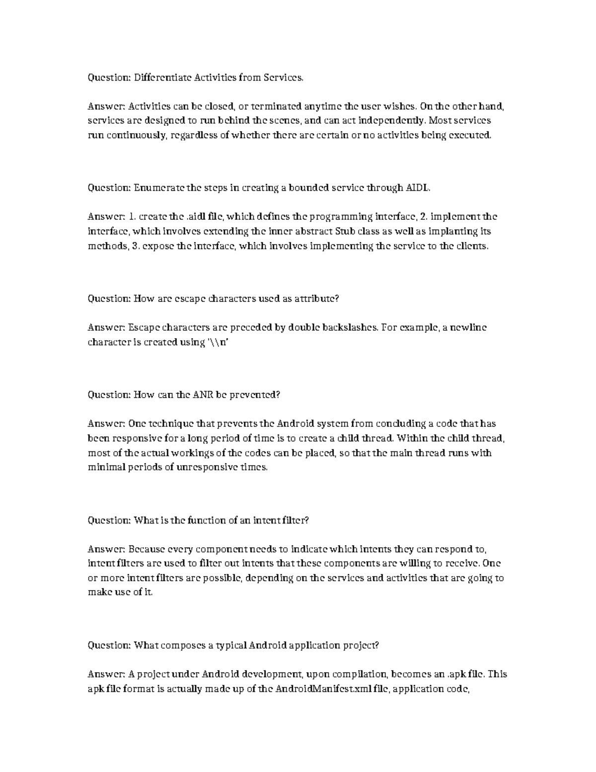 BICENT 301: Understanding Activities vs Services in Android Development ...