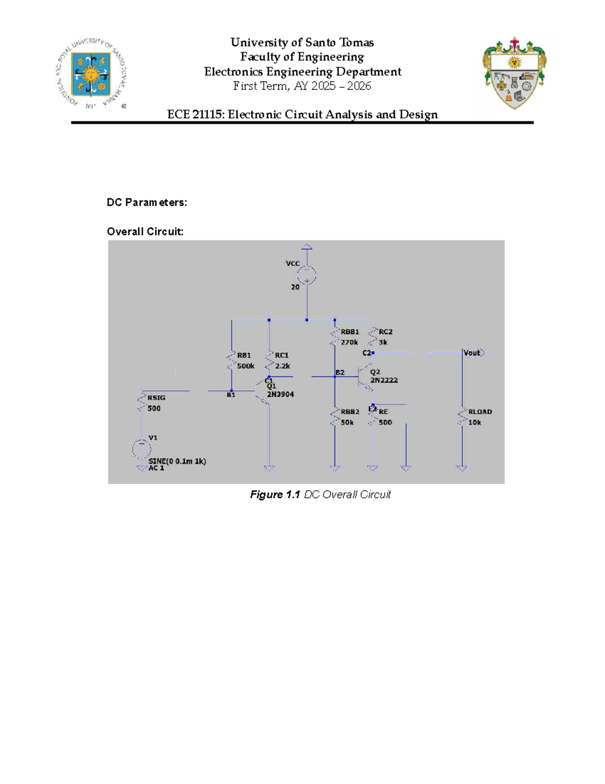 ECE 3ECED Assignment: Electronic Circuit Analysis & Design - Studocu