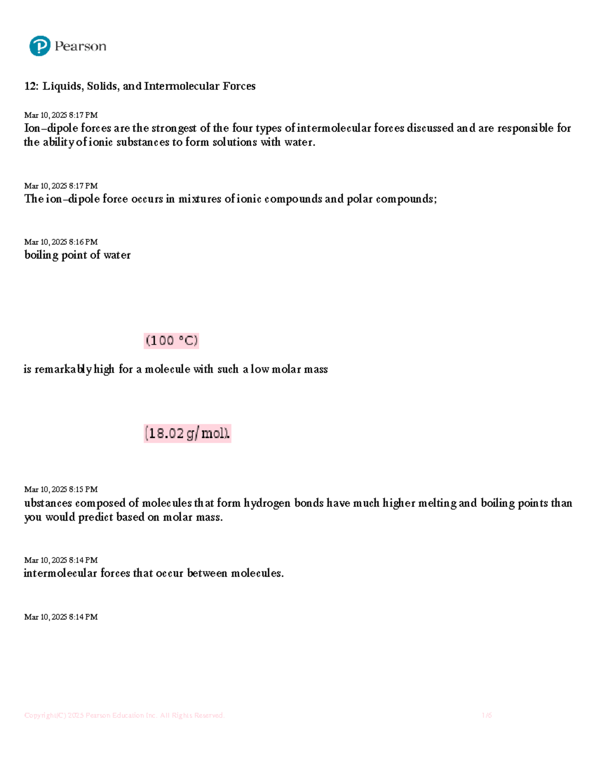 12: Intermolecular Forces: Liquids, Solids, and Their Properties - Studocu