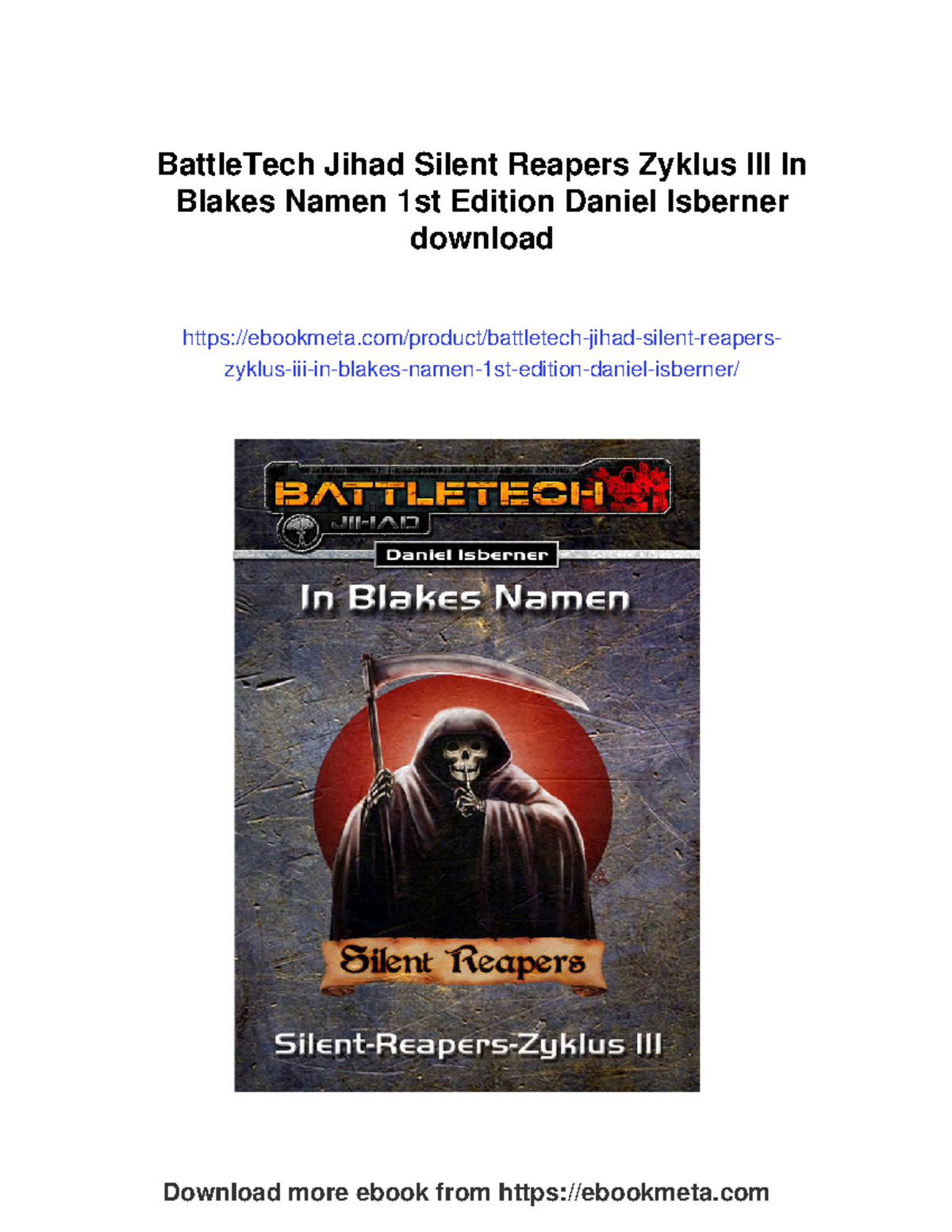 BattleTech Jihad: Silent Reapers in Blakes Namen - 1st Edition Insights ...
