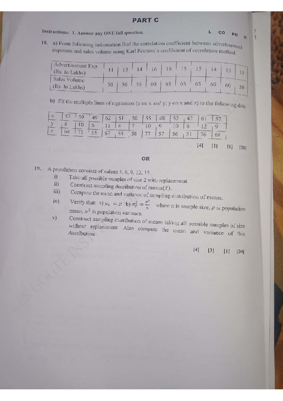 Final Exam: 22MATCS31 Fundamentals of Statistics & Probability for Data Science - Studocu