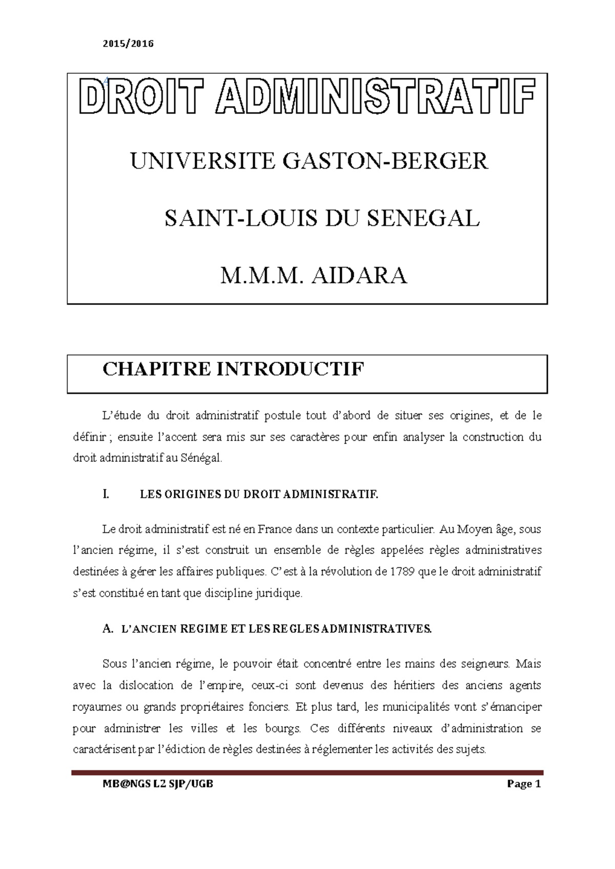 Droit Administratif au Sénégal : Origines, Définition et ...