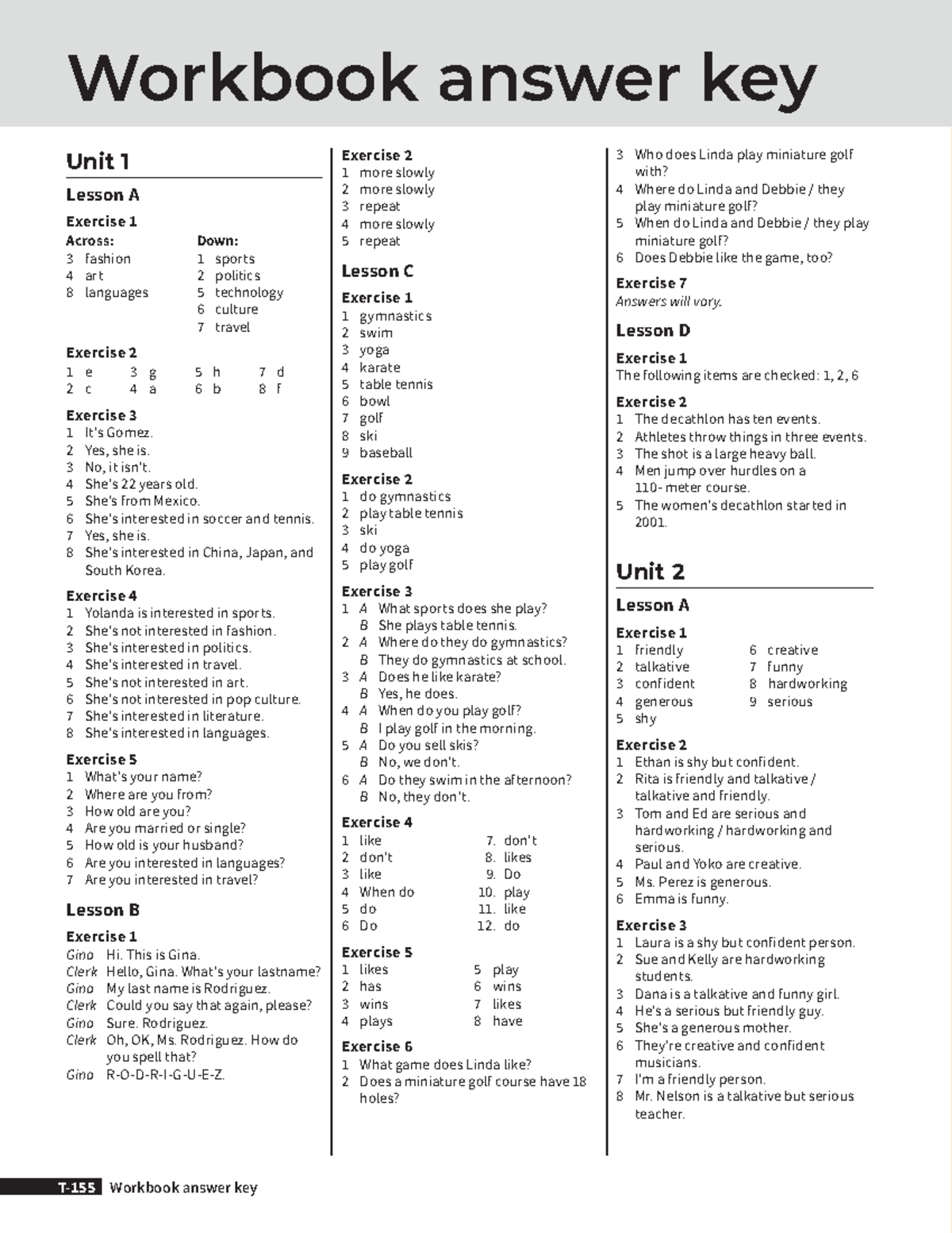 Four Corners 2 Workbook Answer Key - 2nd Edition - Studocu