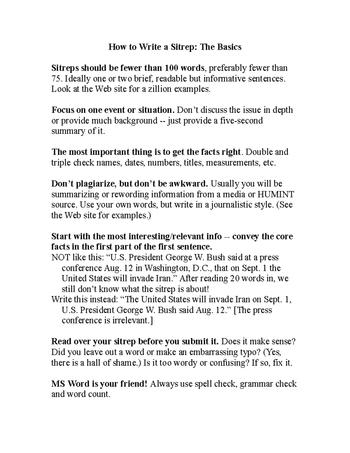 Army Writing Guide: Crafting Effective Sitrep Summaries for Leaders ...