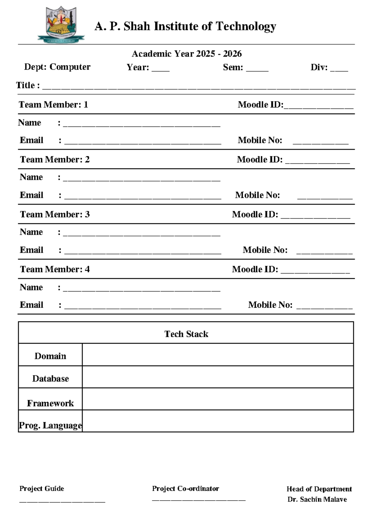 Logbook Template for Computer Dept Project - AY 2025-2026 - Studocu