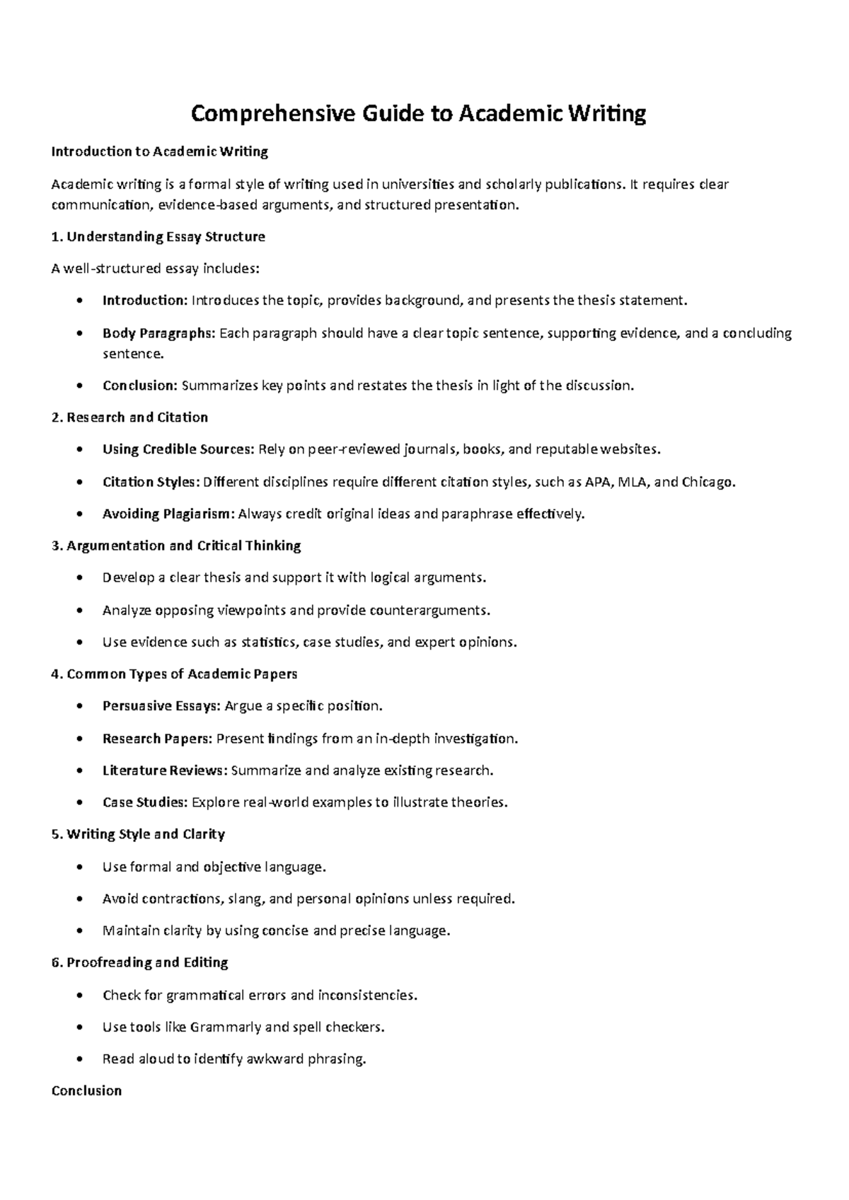 Comprehensive Guide to Academic Writing - Comprehensive Guide to ...