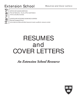 Harvard Resume Guide - October 2017 RESUME/CV GUIDE 617 - 432 - 1034 ...