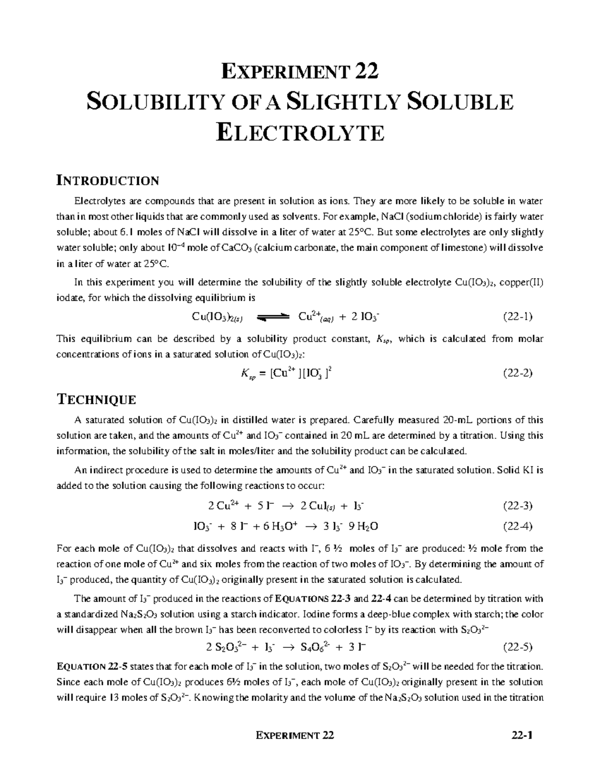 Uof C GL22 Spring 2020 Lab: Solubility of Cu(IO3)2 Experiment - Studocu