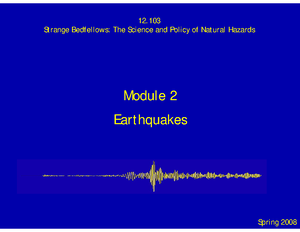 Seminar assignments - Problem set - earthquake - 12 Science and Policy ...