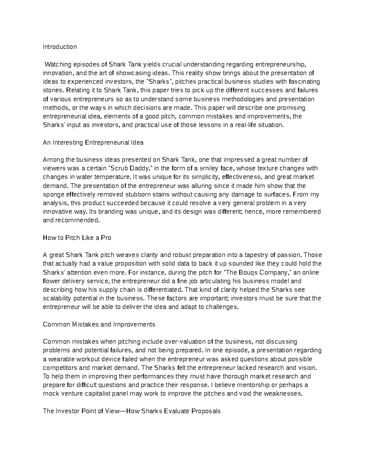 Shark Tank Insights: Entrepreneurship & Pitching Strategies - Studocu