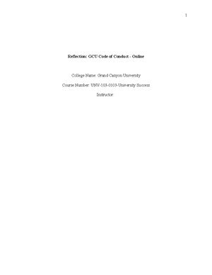 GCU Code of Conduct and Academic Standards - Studocu