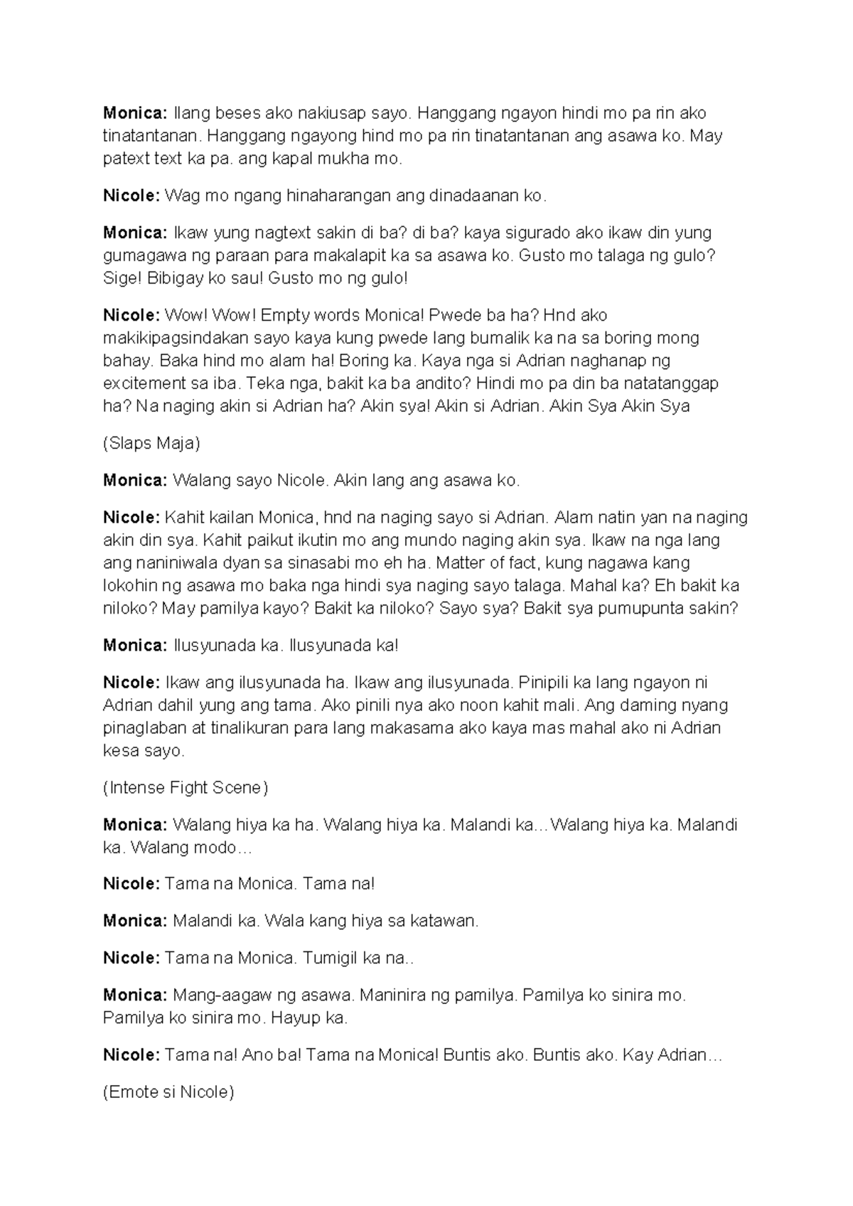 The Legal Wife Iconic Line: Monica vs. Nicole's Confrontation - Studocu