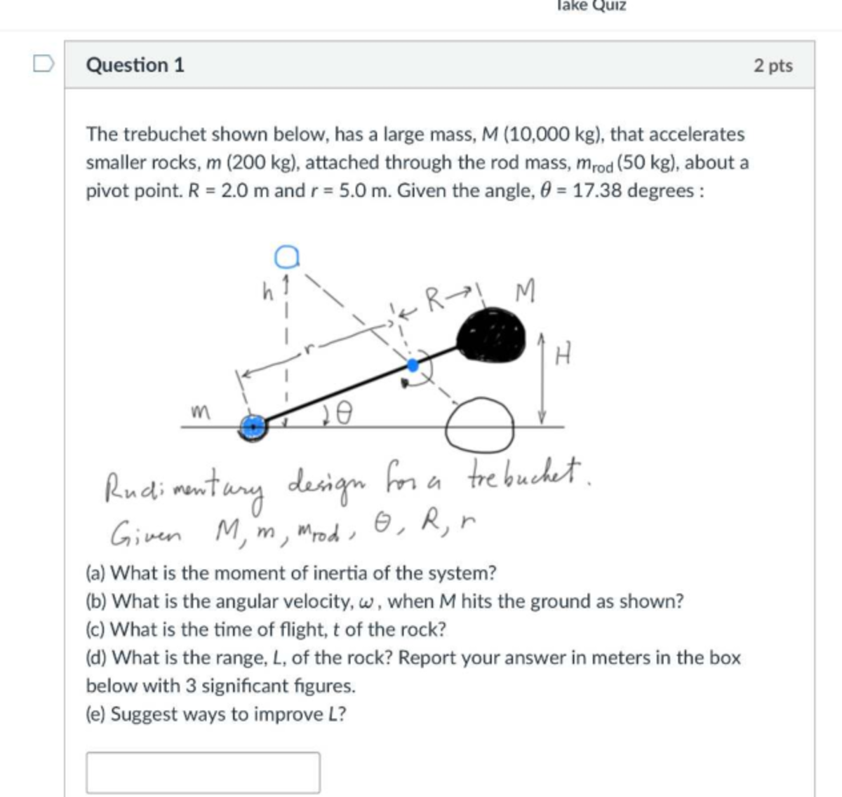 WHW #3 Trebuchet Quiz - Homework Solutions and Calculations - Studocu