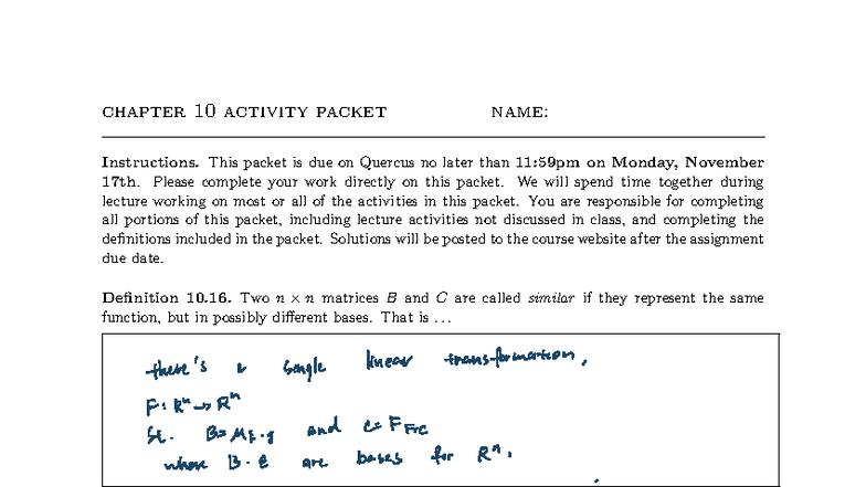 Chapter 10 Activity Packet Instructions (Due Nov 17) - Studocu