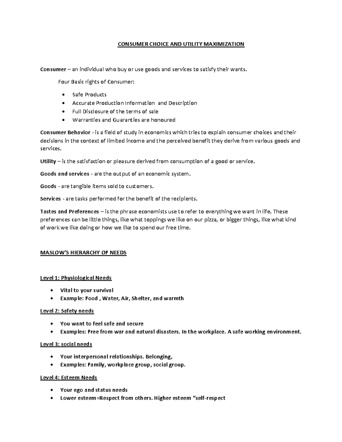 ECO - Consumer Choice & Utility Maximization Overview and Insights ...