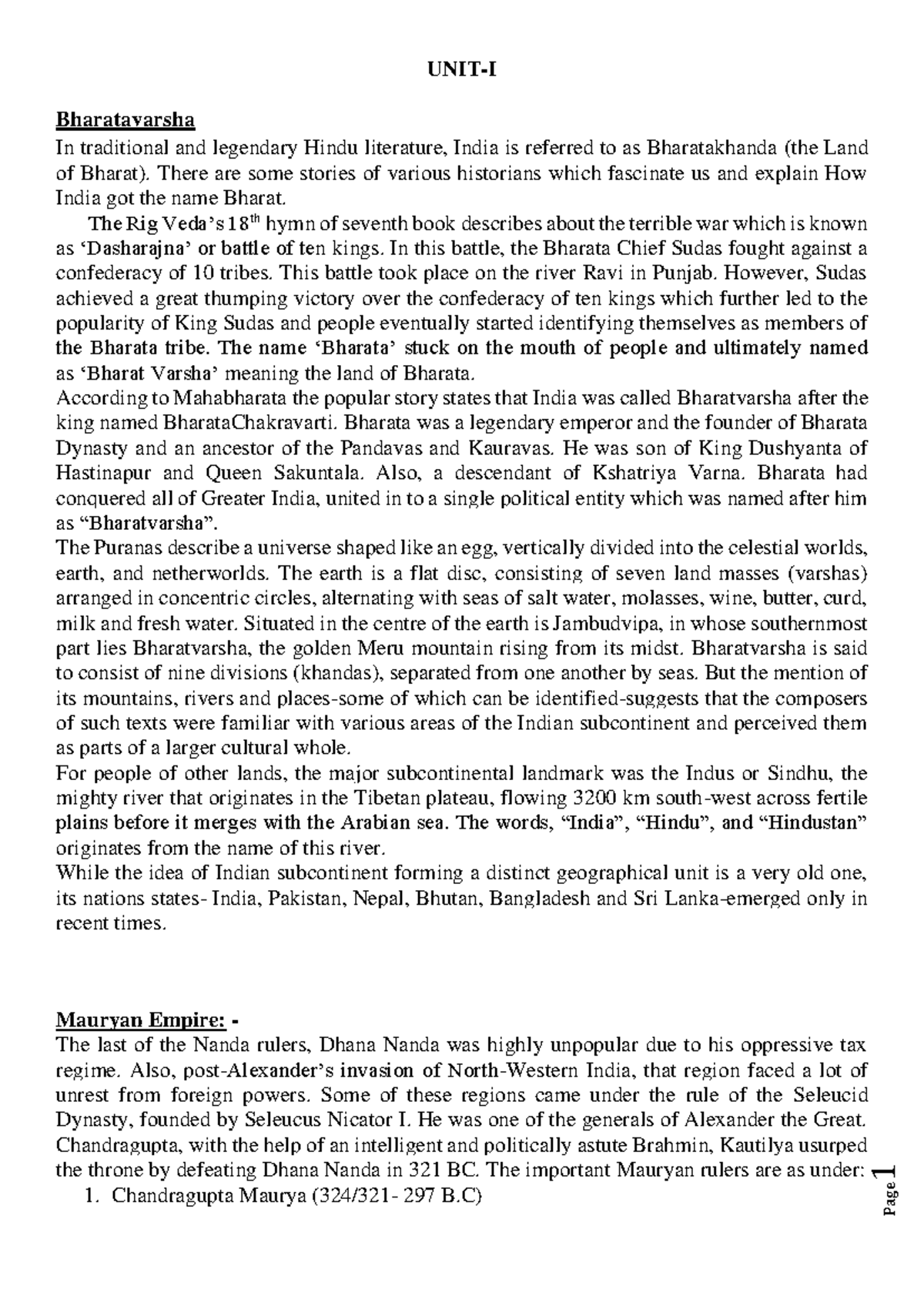 UI IST Sem1 - Understanding India: History from Ancient to Modern Times ...