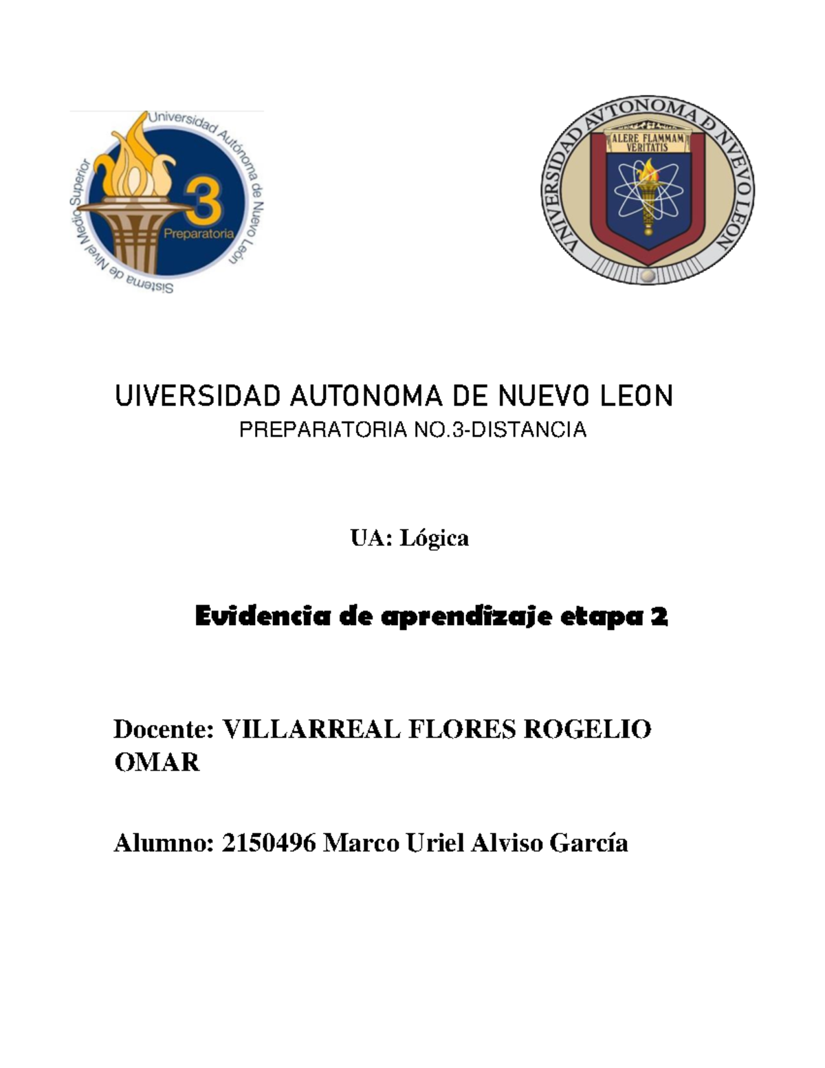 MUAG E2 Logica - UIVERSIDAD AUTONOMA DE NUEVO LEON PREPARATORIA NO ...