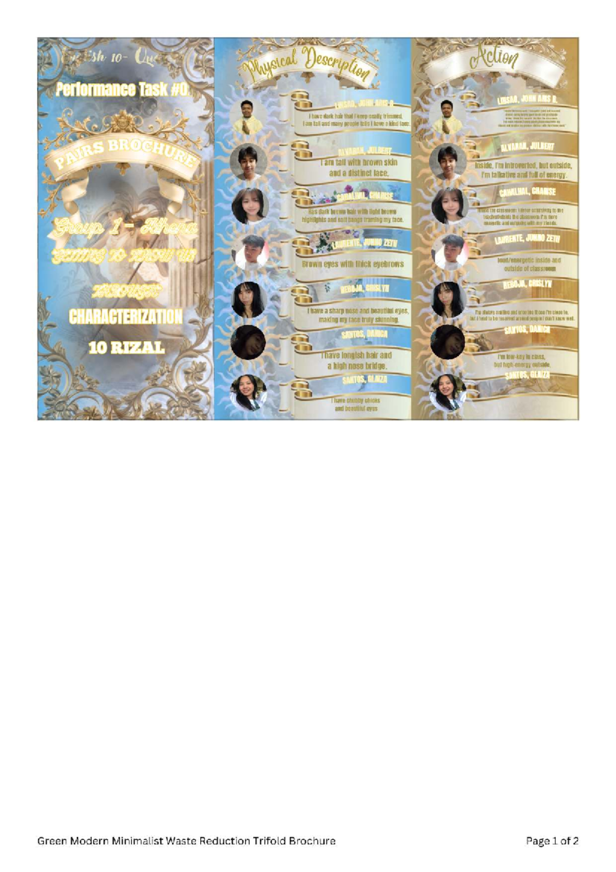 Physical Descriptions of Students: A Waste Reduction Brochure (2025 ...