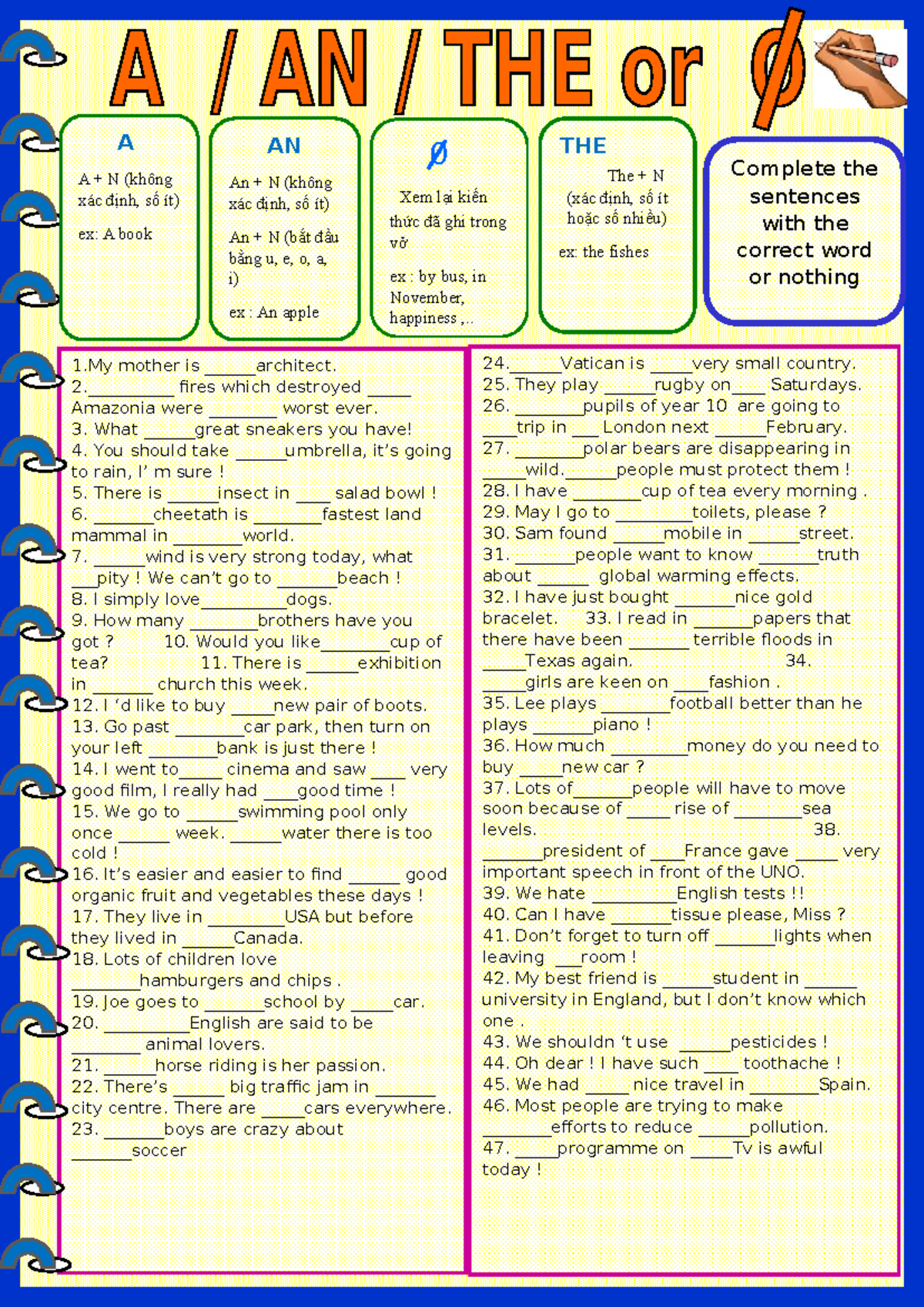 A, An, The: Understanding Articles and Zero Article Usage - Studocu