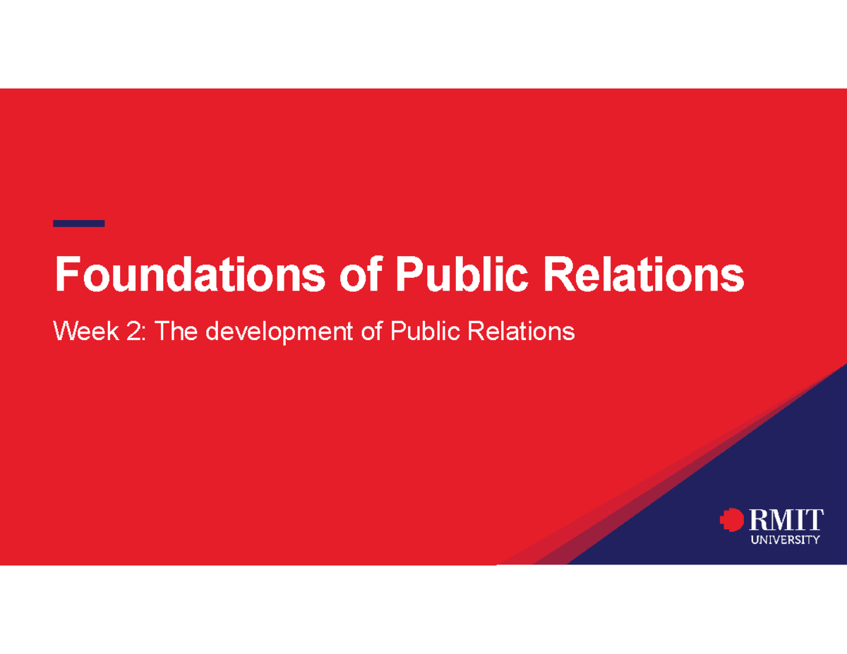 COMM2374 Week2 The development of PR-1 - — Foundations of Public ...
