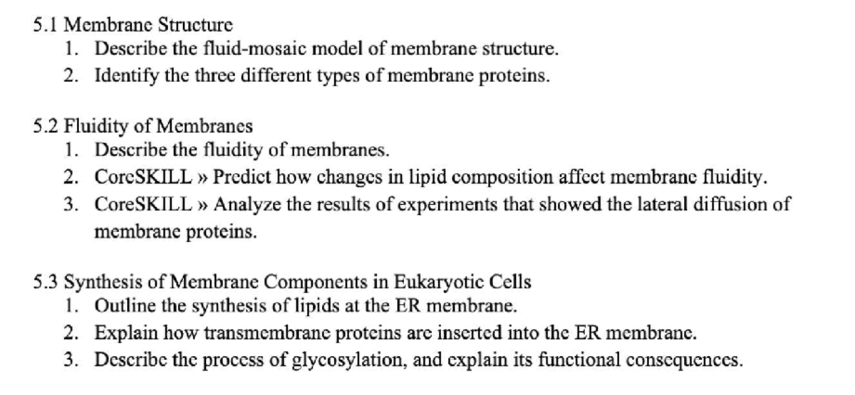 Biology 101: Membrane Structure, Fluidity, and Synthesis Overview - Studocu