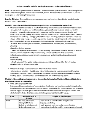 D096 d169 m3 study guide - Module 3: Understanding Exceptional Students ...