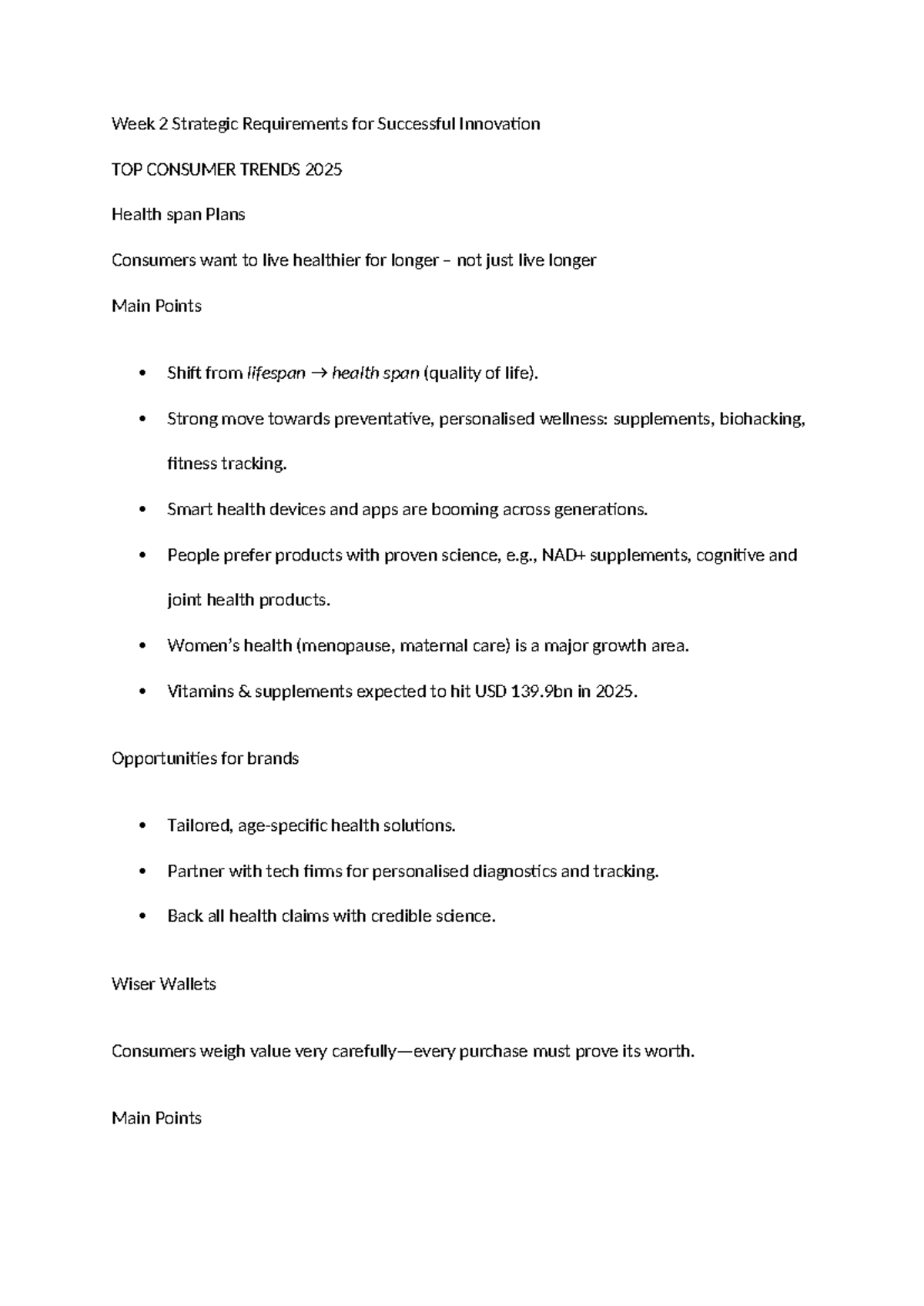 Week 2-4 Lecture Notes: Strategic Innovation & Product Development ...