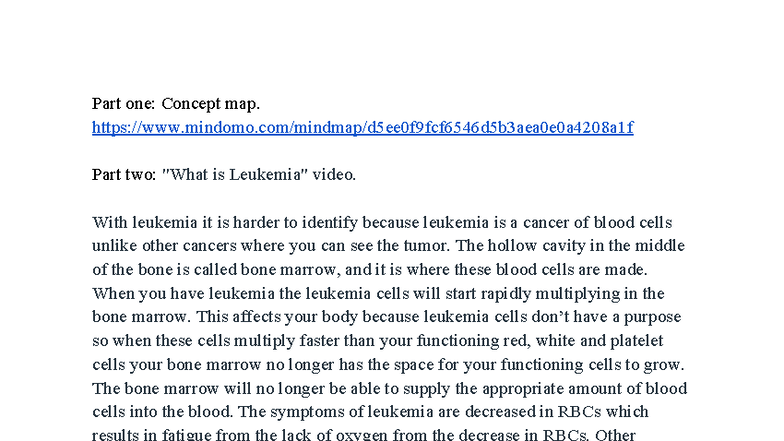Blood and Lymphatic Connection Assignment: Understanding Leukemia and ...