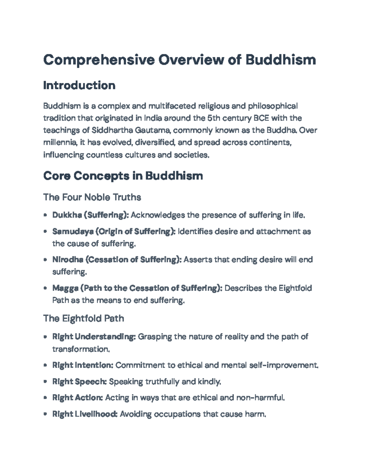 Buddhism: Core Concepts, Historical Development, and Modern Practices ...