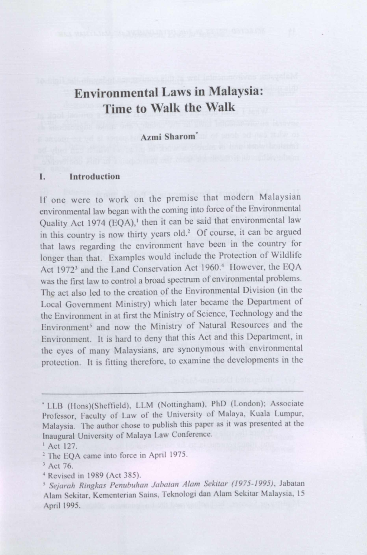 Environmental laws in malaysia - Environmental Laws in Malaysia: Time ...