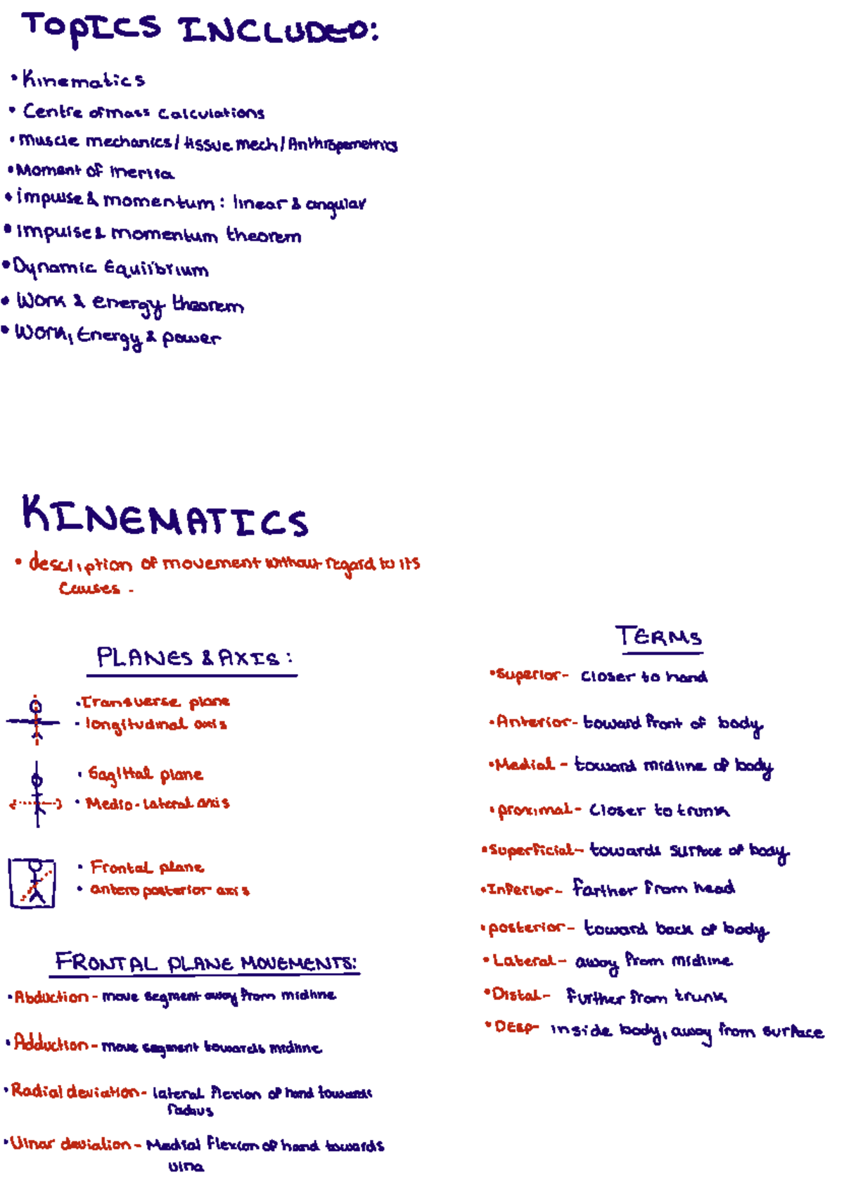 KIN 101: Comprehensive Overview of Kinematics and Muscle Mechanics - Studocu