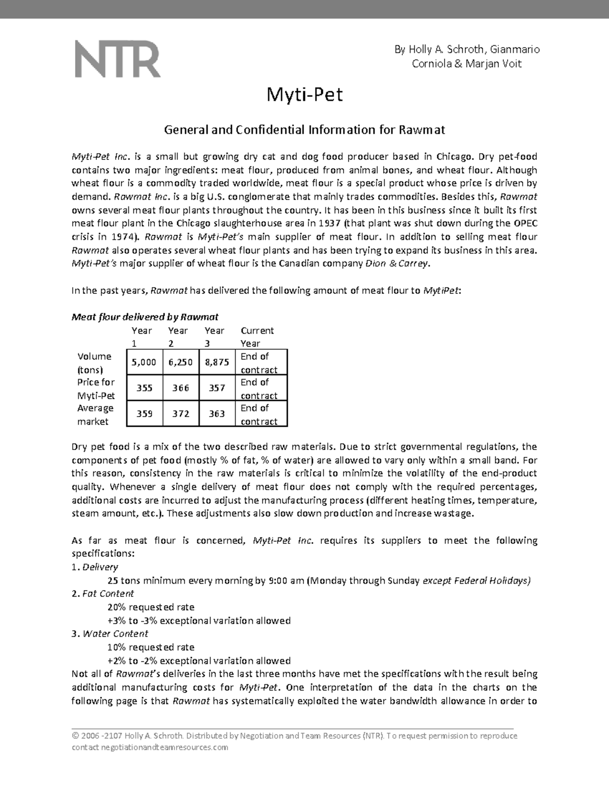 Myti-Pet GI and Confidential Information for Rawmat - © 2006 -2107 ...