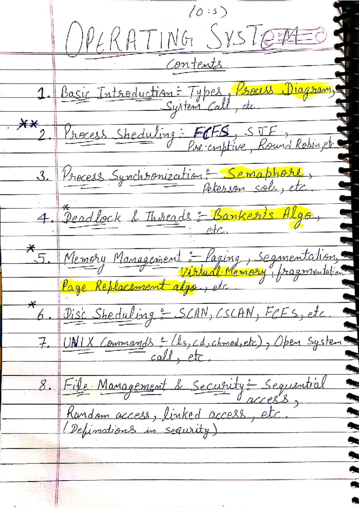 Operating System Concepts: Types, Scheduling, and Management (CS101) - Studocu
