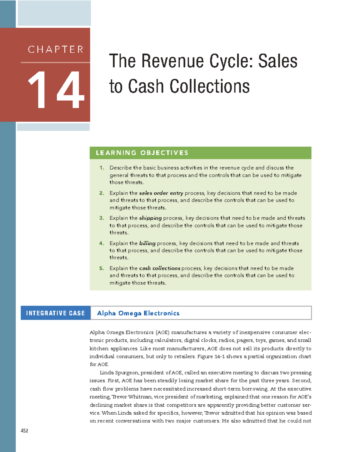 CH14 Revenue Cycle: Sales to Cash Collections Overview and Controls ...