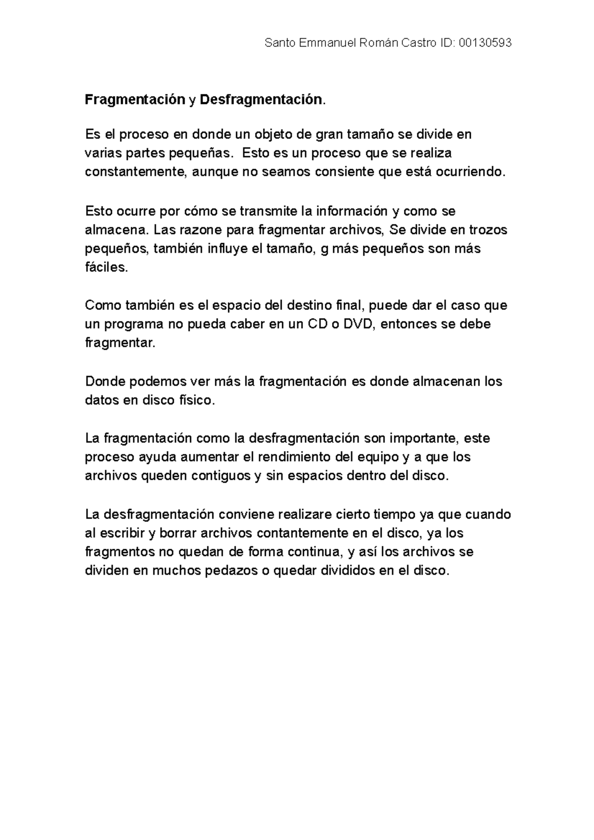 Fragmentación y Desfragmentación de Archivos por Roman Castro - ID ...