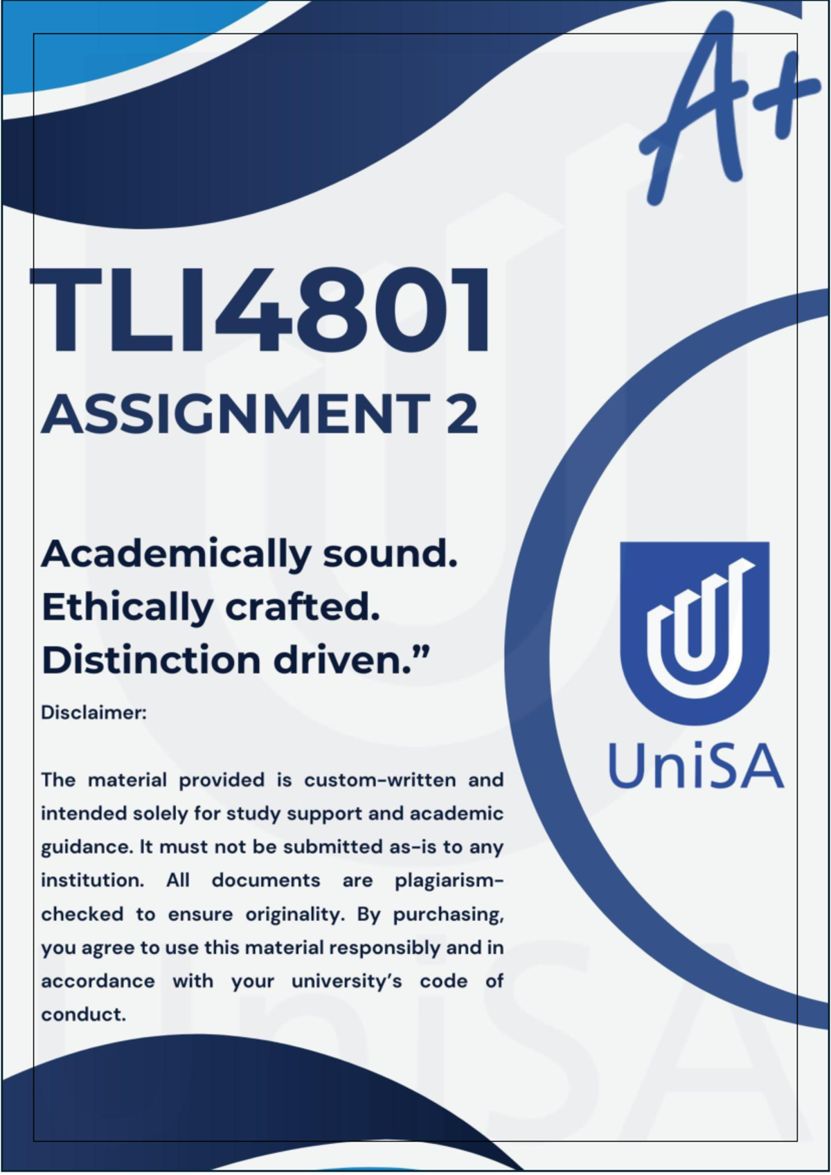 TLI4801 ASSIGNMENT 2 MEMO - SEM 2 2025 DUE 17 SEPTEMBER - Studocu
