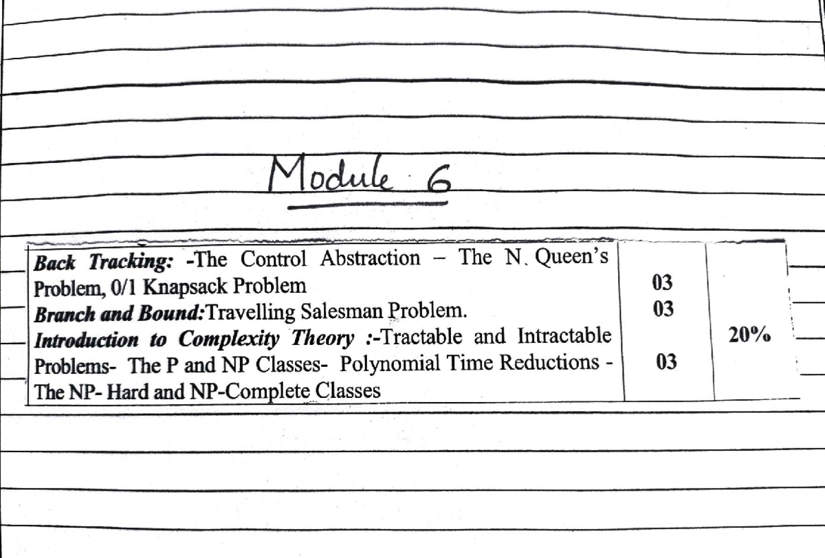 CS 302 - Module 6: Control Abstraction & NP Problems - Studocu
